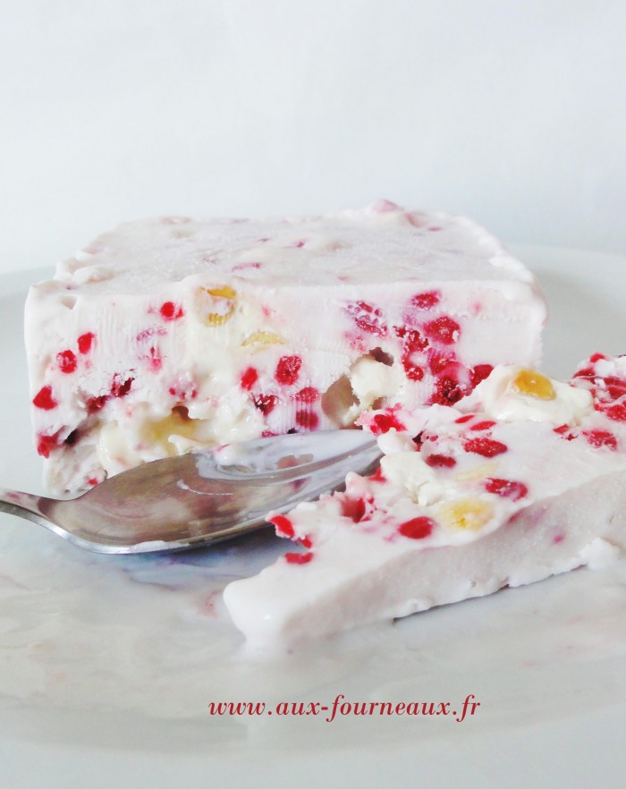 Parfait glacé nougat framboise | Aux Fourneaux