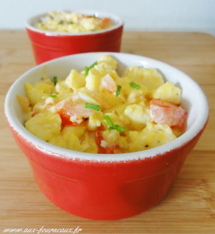 Recette brouillade d'œufs à la tomate :recette facile | Aux Fourneaux