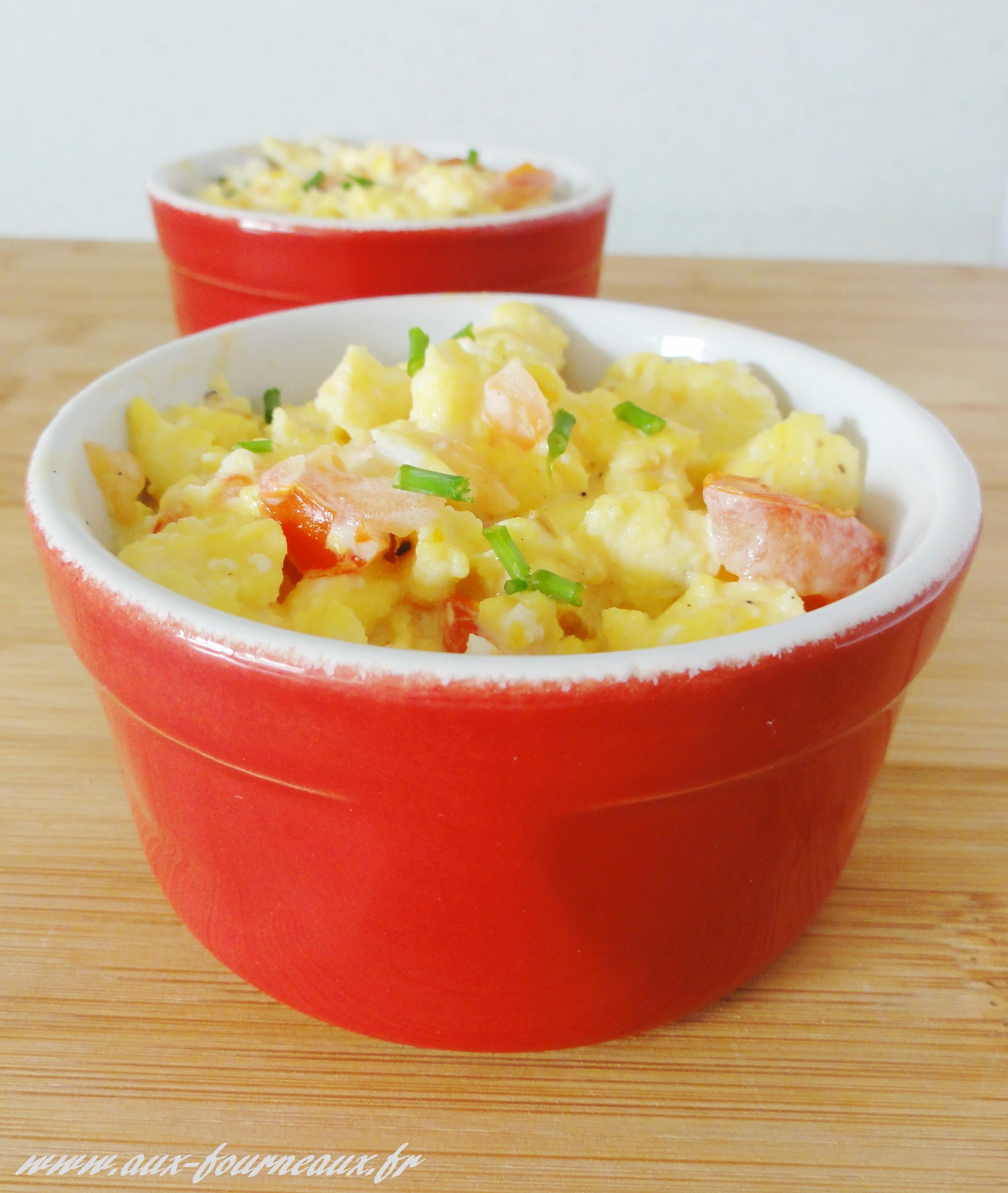 Recette brouillade d'œufs à la tomate :recette facile | Aux Fourneaux